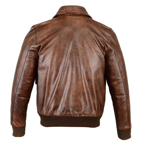 Copy of MEN'S TYPE A2 BRONCO MILITARY FLIGHT REAL GOATSKIN LEATHER JAC ...