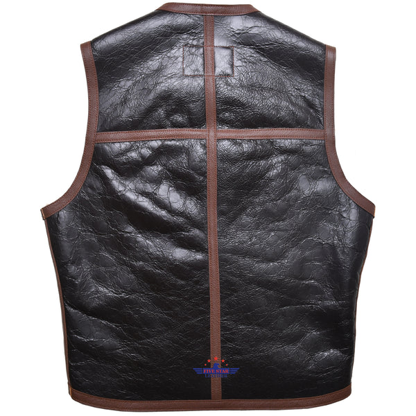 FiveStar Leather Repro Aviator Vest Seal Brown – Fivestar Leather