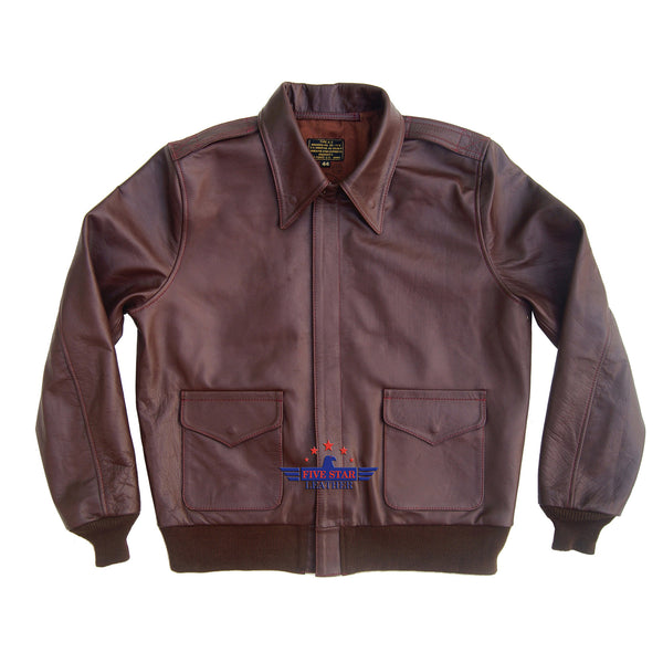 Men A2 Repro David D. Doniger Military Flight Real Horsehide Russet Br ...