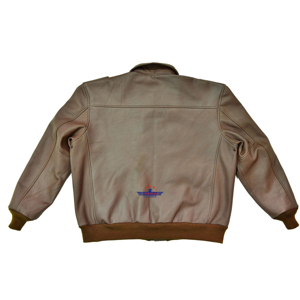 Men's Vintage A2 Sergeant "Oddball" Real Goatskin Leather Jacket Russe ...