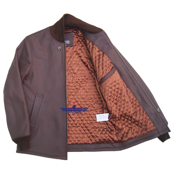 Men's Vintage Repro 1950s Car Clicker Coat Russet Brown Premium Leathe ...