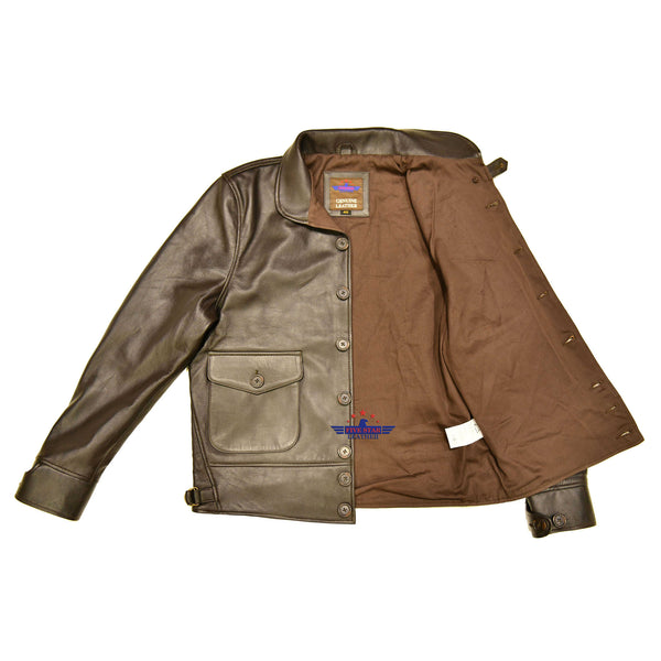 MEN'S REPRO 1930'S VINTAGE COSSACK REAL GOATSKIN LEATHER JACKET ...