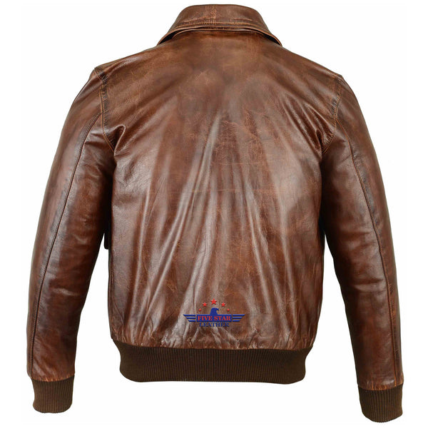 Men Type A-2 Repro Real Leather Brown Aviator flying Pilot Jacket ...