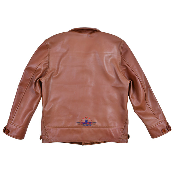 Men's Repro 1930s Vintage Cossack Real Goatskin Leather Jacket Conic B ...