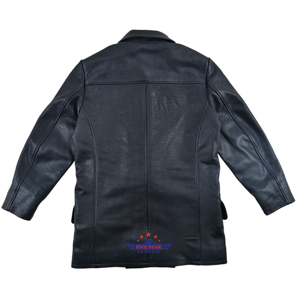 FiveStar Leather German U-Boat Seal Brown Leather Jacket with Anchor B ...